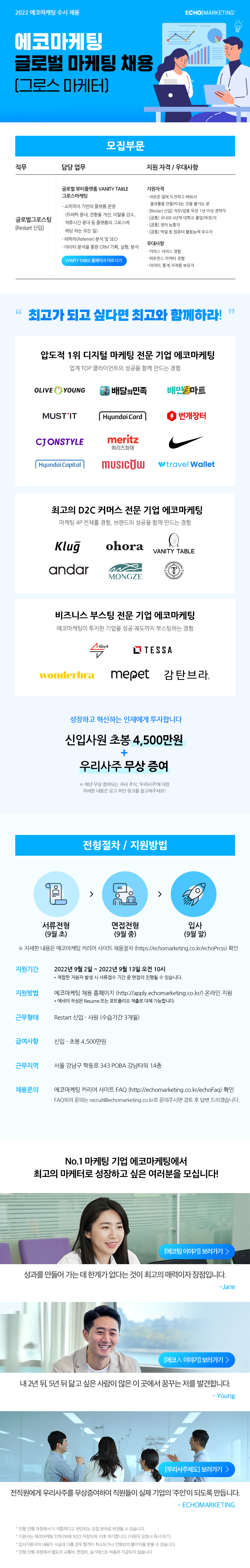 에코마케팅 채용공고 글로벌마케팅그로스 마케터 Restart 신입 채용 2022년 채용