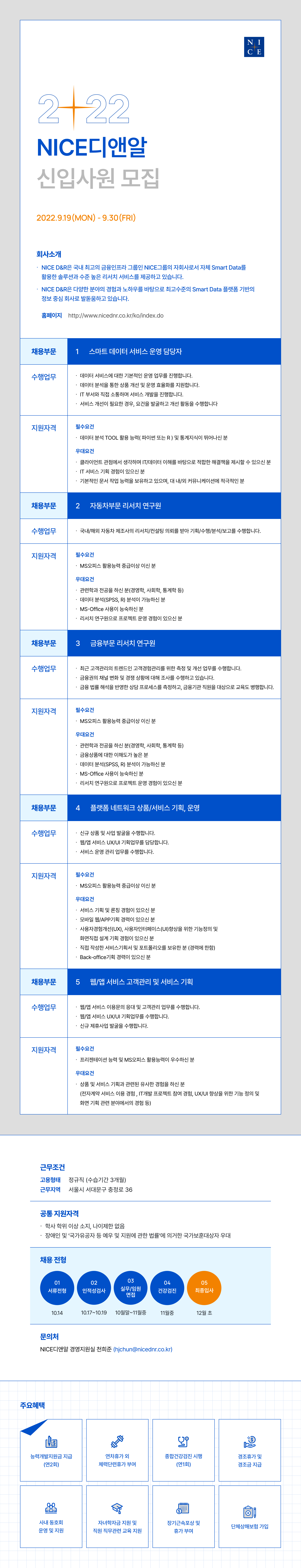 Nice디앤알 채용공고 2022 신입사원 공개채용 2022년 채용
