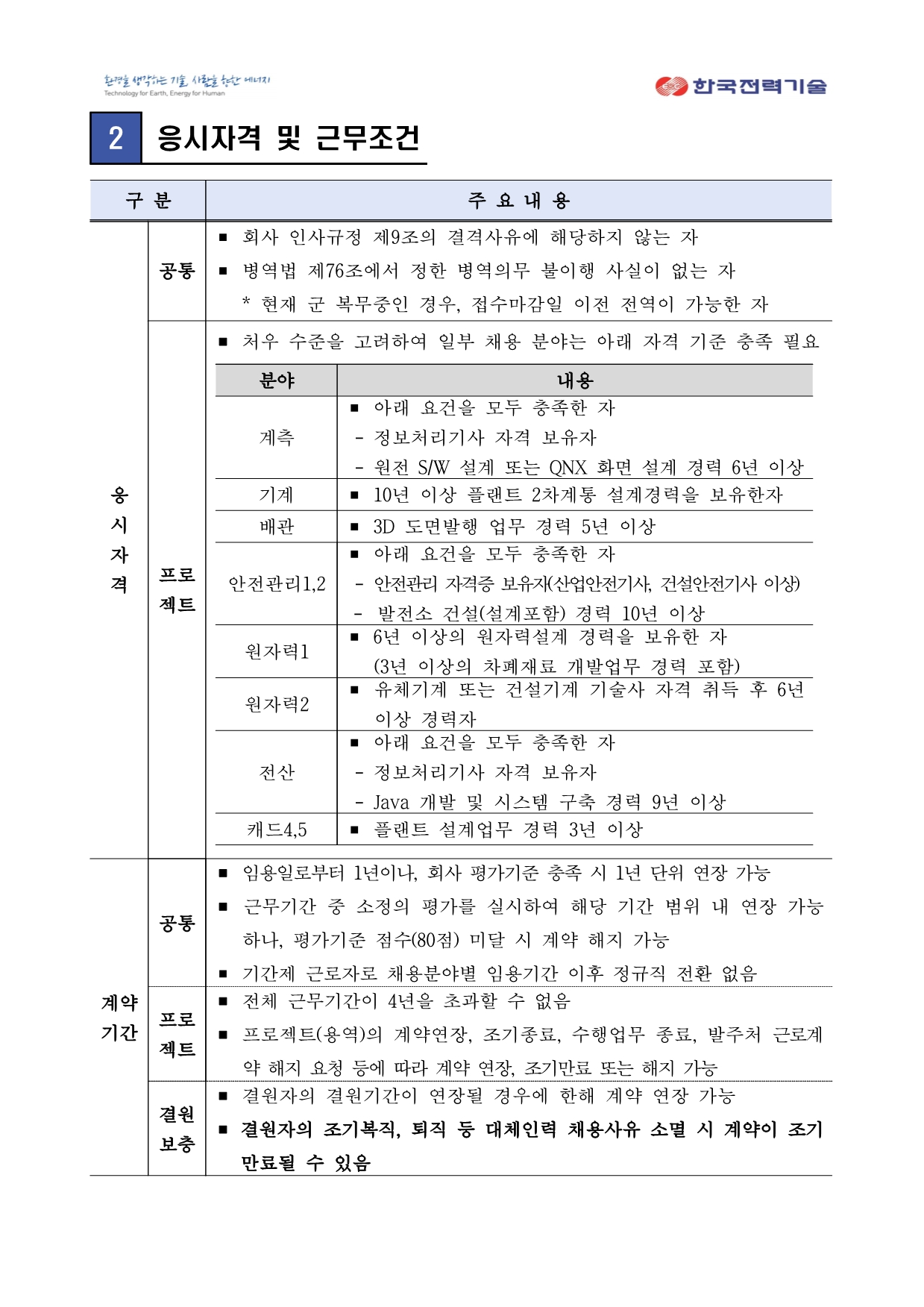 한국전력기술 채용공고 2023 계약직 법무 일반사무 시스템프로그래머 응용프로그래머 안전관리 전기·통신 기계설계·cad