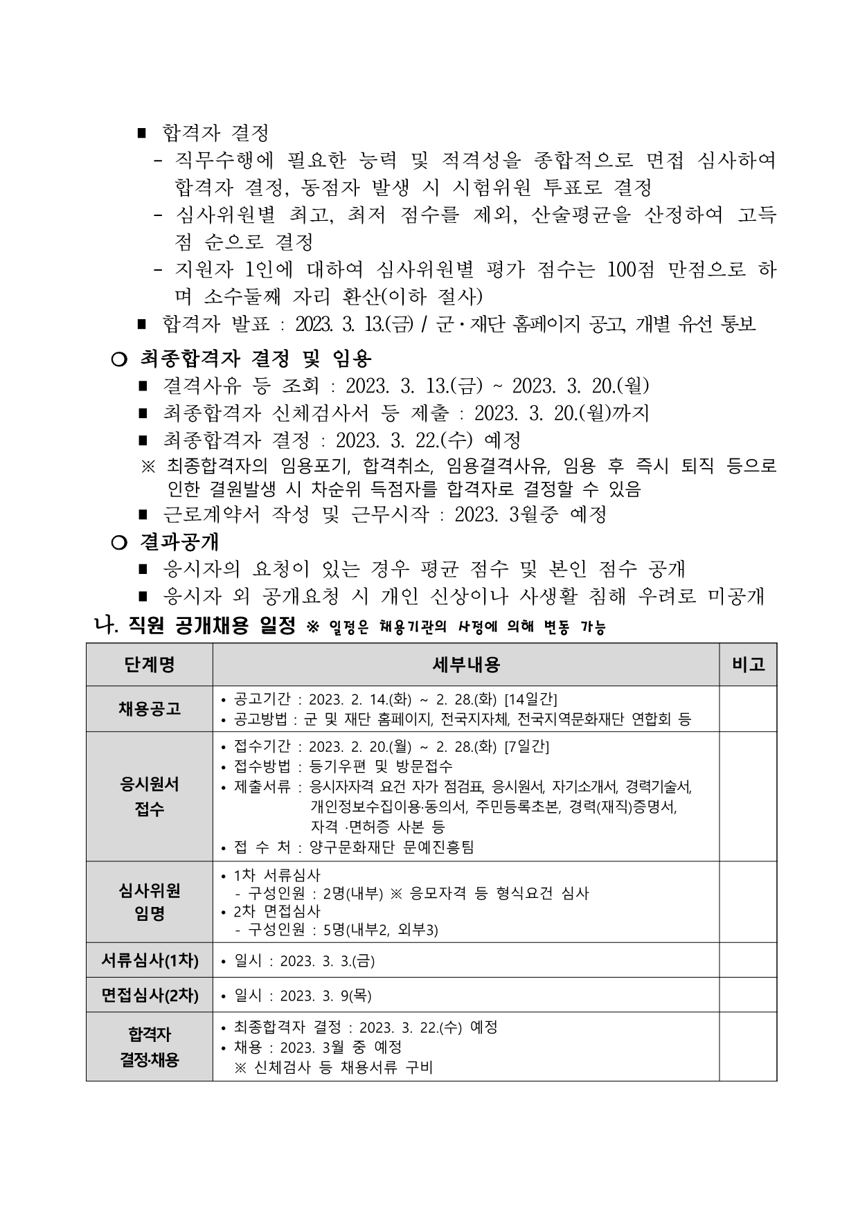 양구문화재단 채용공고 2023 신입 사업기획 자소설닷컴 합격자소서