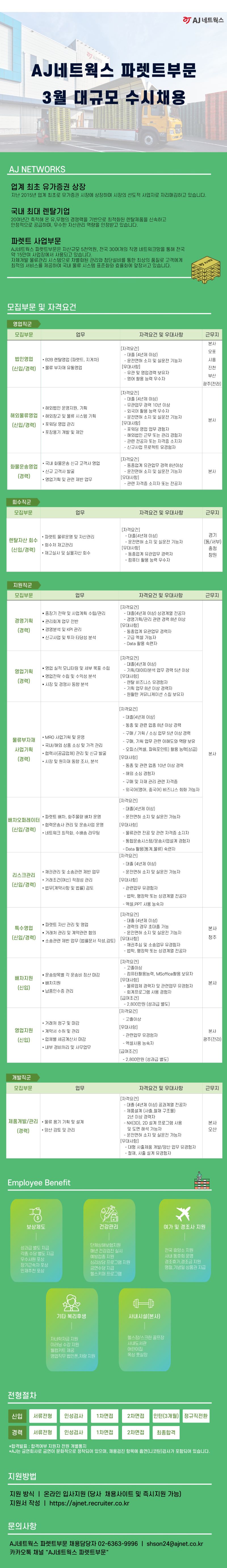 Aj네트웍스 채용공고 파렛트부문 3월 대규모 수시채용 2023년 채용