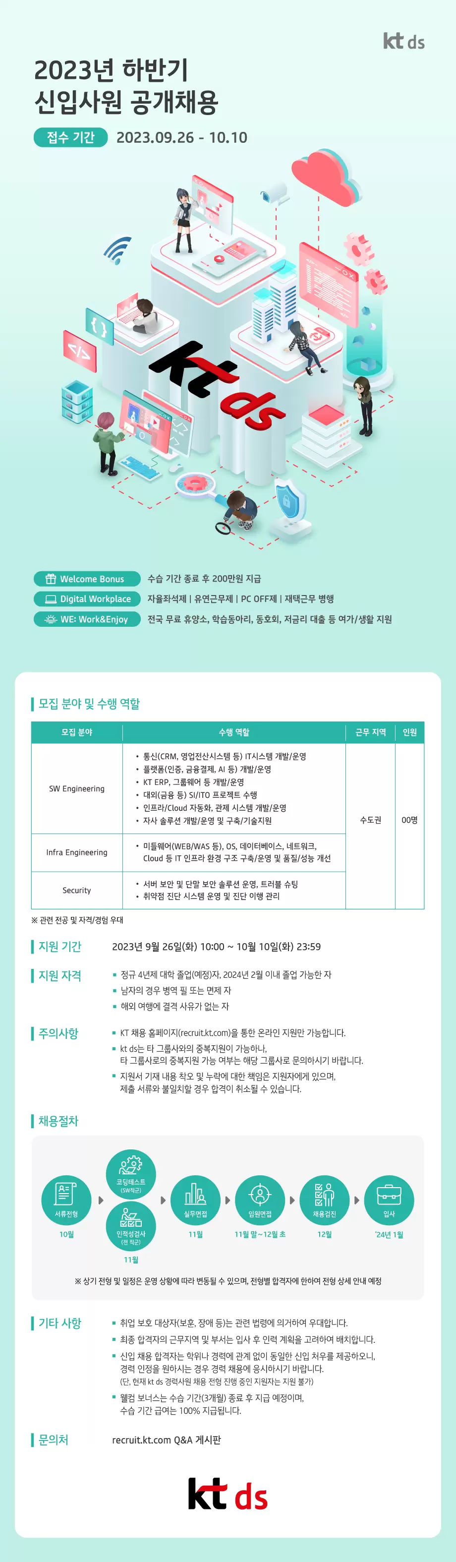 kt ds 채용공고 2023년 하반기 신입사원 공개채용 | 2023년 채용
