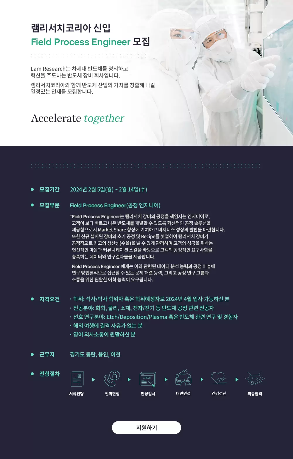 램리서치코리아 신입 Field Process Engineer공정 엔지니어 채용 공모전 대외활동 링커리어