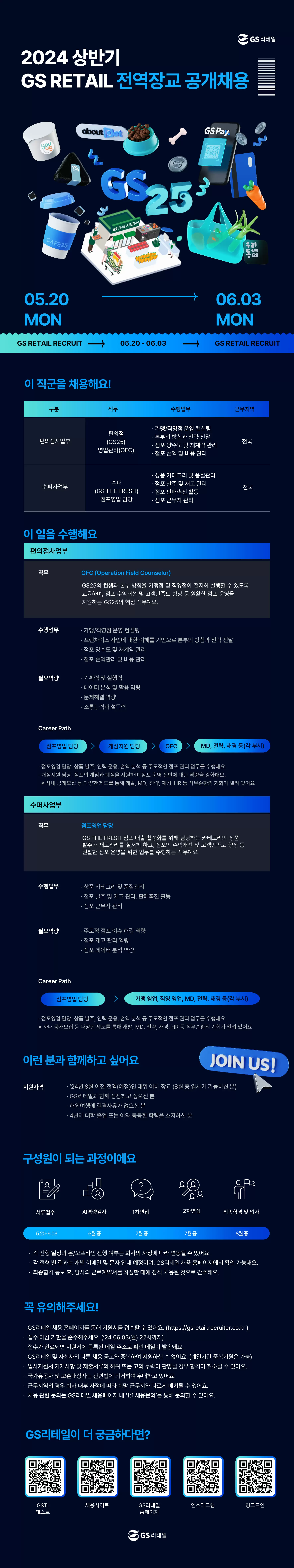 Gs리테일 채용공고 2024 상반기 전역장교 공개채용 2024년 채용