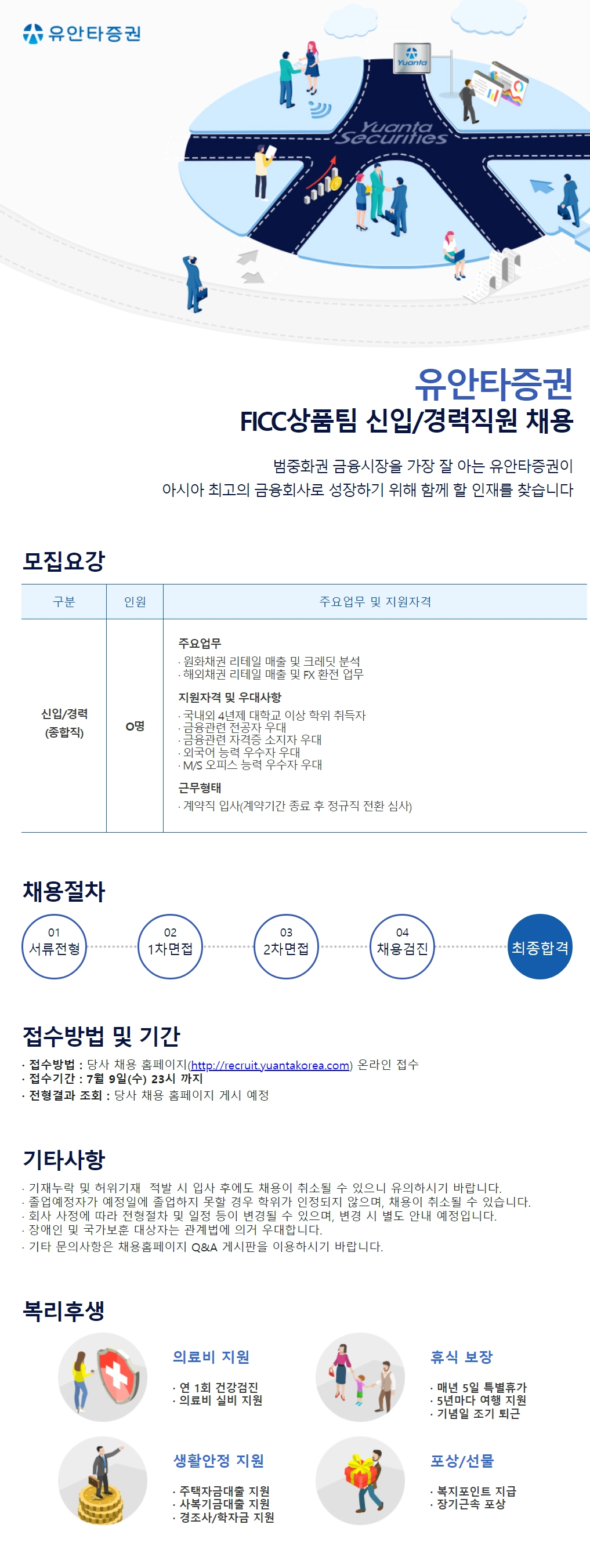 유안타증권 채용공고 FICC상품팀 신입/경력직원 채용 | 2025년 채용