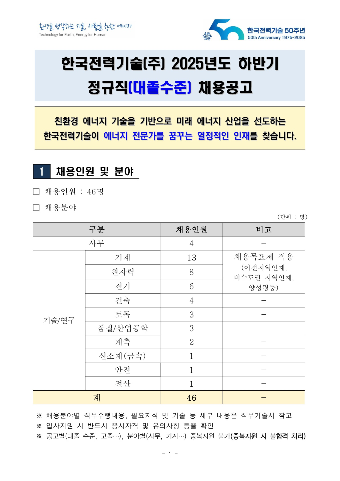 한국전력기술(KEPCO-ENC) 채용공고 - 2025년도 하반기 정규직 채용 | 자소서 문항, 지원자 스펙 분석까지